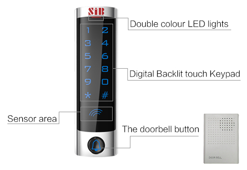 Proximity Touch Keypad Door Access Controller T3 - Touch Keypad Access Control | SIB Technology ...